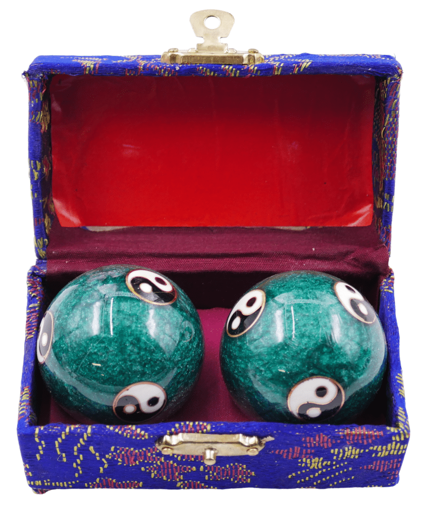 Green Meridian Balls with 6 Yin Yang Symbols - 3.5cm - Dragon Euro ...